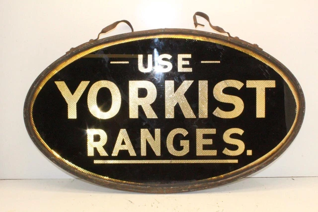 VINTAGE ORIGINAL EARLY 1900s Century Yorkist Ranges Glass Ripple Sign ...