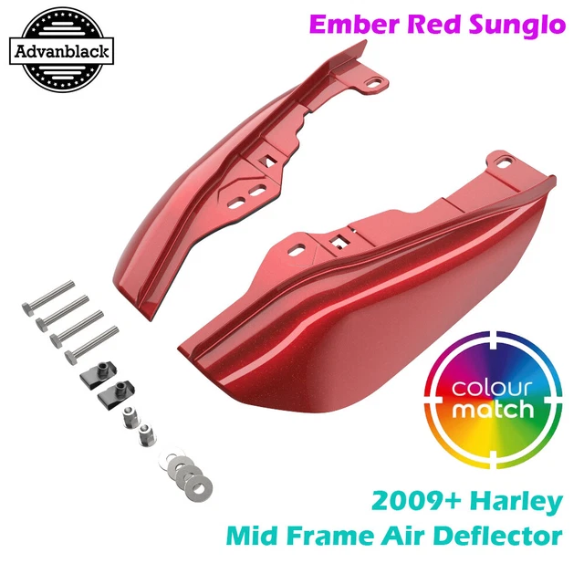 EMBER RED SUNGLO Mid-Frame Air Deflectors For 2009+ Harley Street Road ...