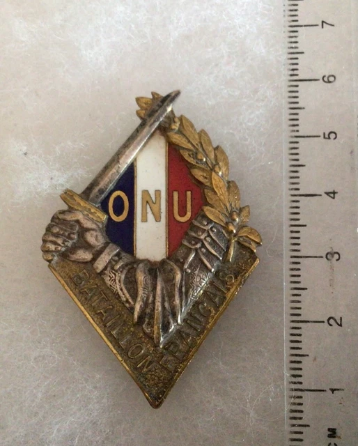 FRANCE -INSIGNE BATAILLON FRANÇAIS ONU guerre de Corée 1953 Drago Paris ...