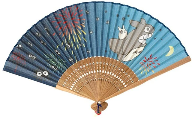 RARE MY NEIGHBOR Totoro Hand Fan SENSU Fire works Maiko KYOTO Exclusive ...