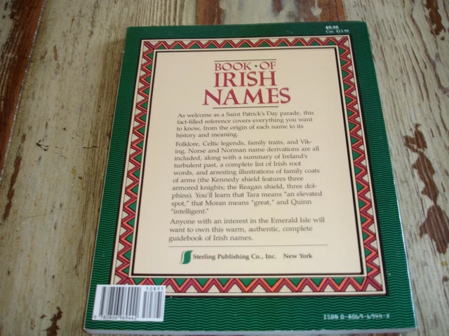 BOOK OF IRISH Names First, Family & Places $8.37 - PicClick CA