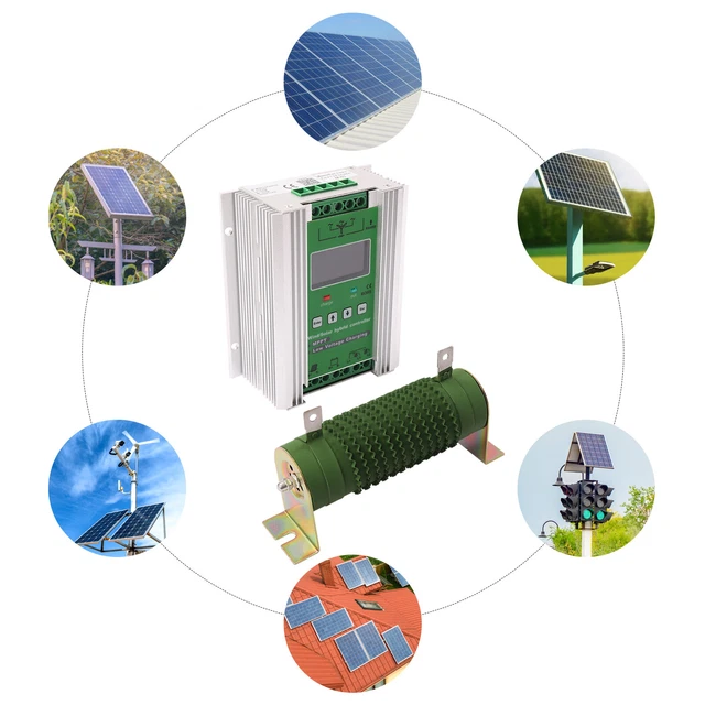500W SOLAR & 600W Wind Hybrid MPPT Charge Controller 12V 24V+Load ...