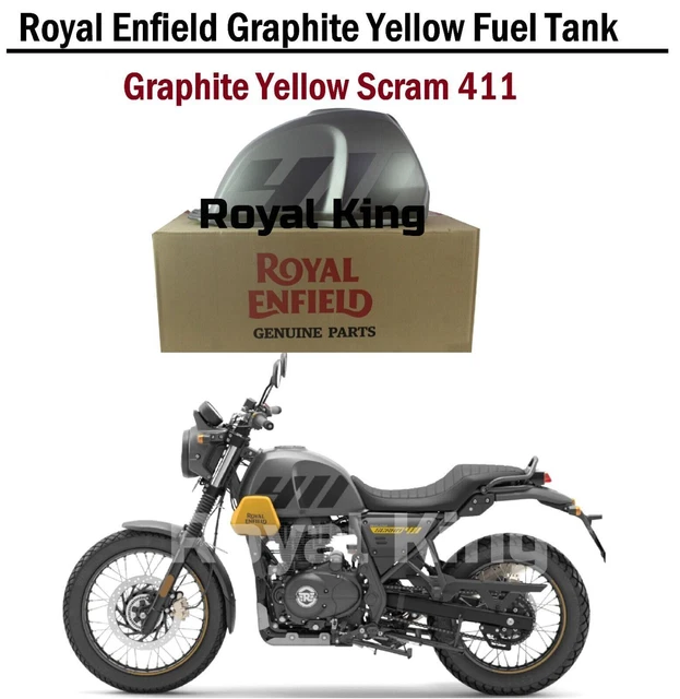 ROYAL ENFIELD &GRAPHITE Yellow" SCRAM 411 "Serbatoio Benzina" EUR 405 ...