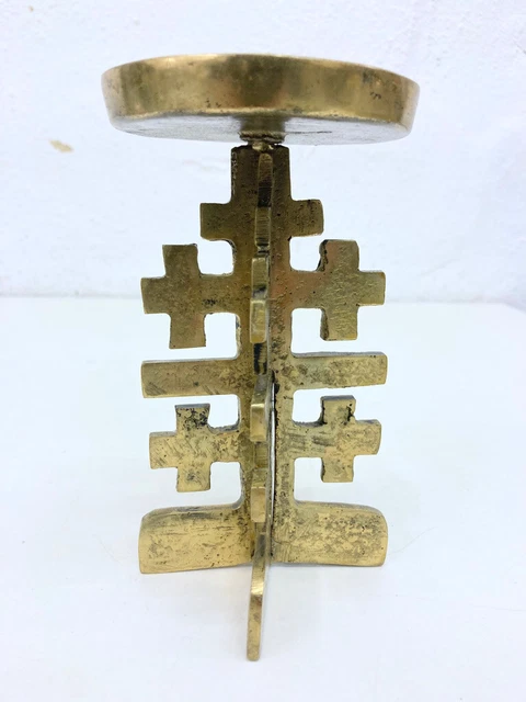 KERZENSTÄNDER MESSING BRUTALISTISCHER Stil skulpturales Design 60er 70er EUR 75,00 - PicClick DE