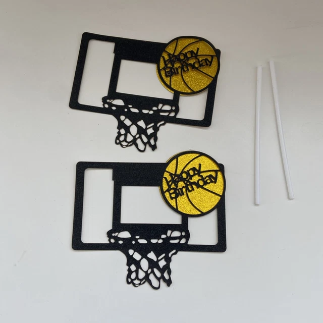 BASKETBALL CAKE TOPPER Happy Birthday Cake Topper Net & Ball £2.28 ...