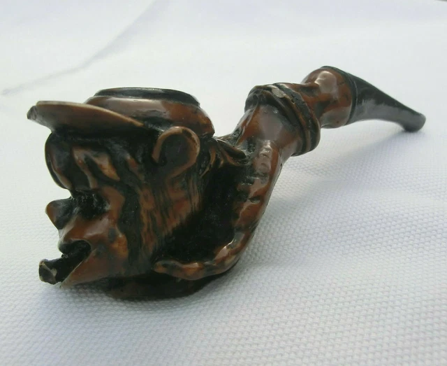 VINTAGE CHINESE PIPE No Damper Monkey Head Shallow Bowl Air Chamber £ ...