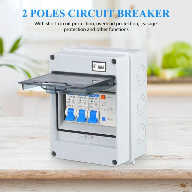 Electrical Rcd 6 Pole Garage Surface Mount Switchboard With RCD Safety ...