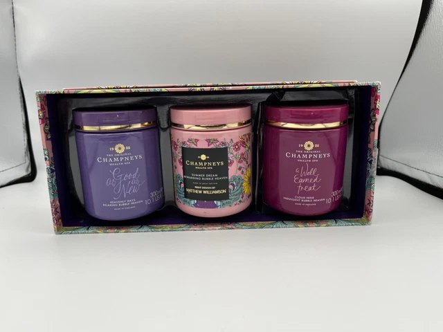 CHAMPNEYS BUBBLE HEAVEN Gift Set Matthew Williamson 300ml x 3 BNIB £42. ...