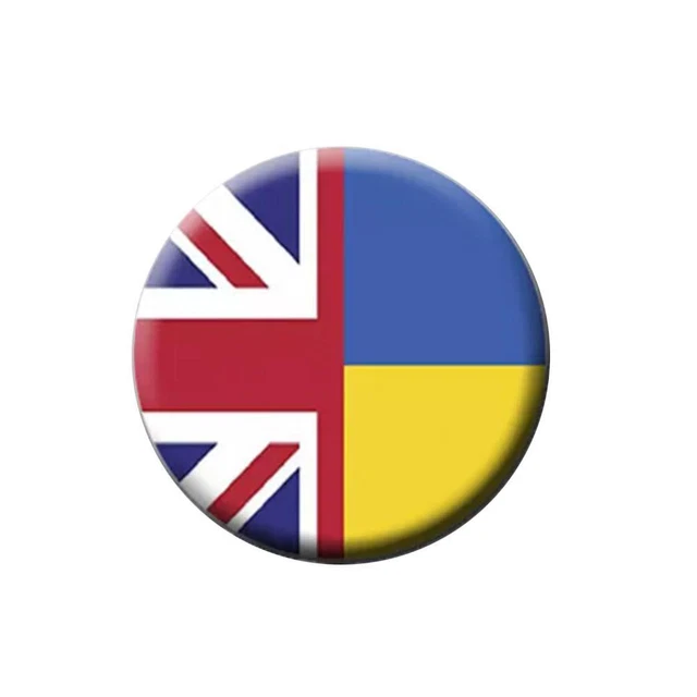 UKRAINE AND UNION Jack Flags Metal Lapel Domed Pin Badge D4T6 D5H8 EUR ...