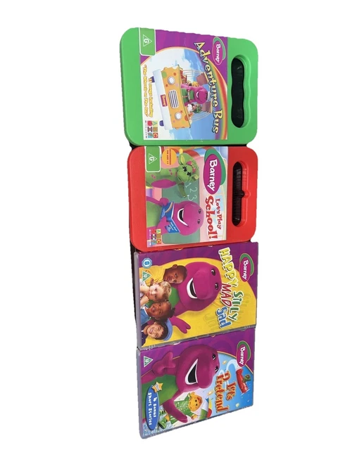 BARNEY DVDS X 4 Adventure Bus, Lets Play School, Lets Pretend And Happy ...