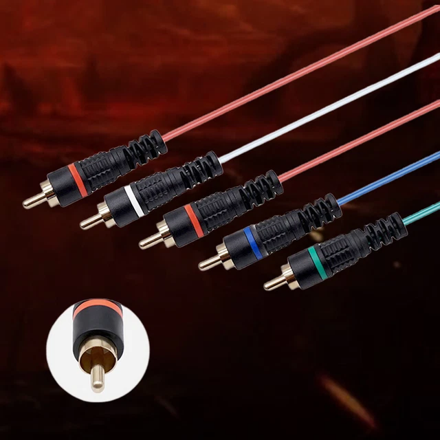 COMPONENT CABLE 5RCA Audio Video YPbPr Component Adapter NGC Digital AV ...