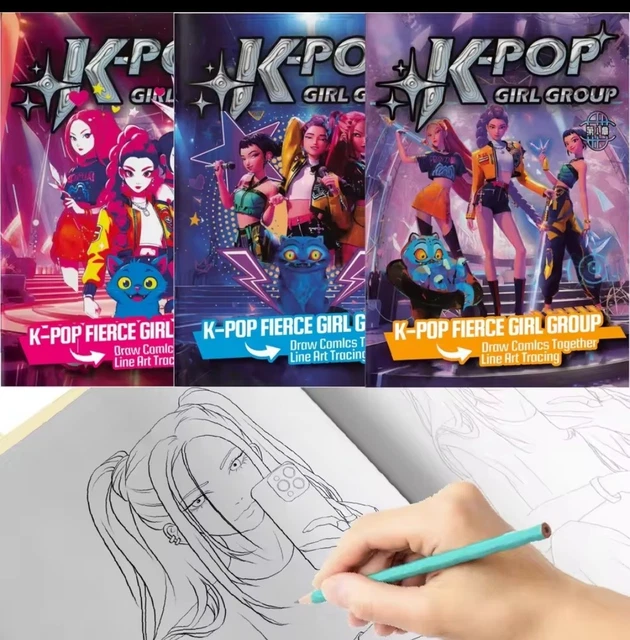 1 X KPOP Demon Hunters Huntrix Trace Draw And Colouring Book Gift £4.38 ...