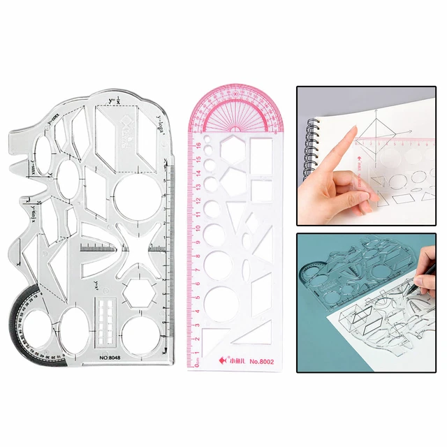 MATHEMATICS DRAWING RULER Stencil Template Measuring Teaching Studying ...