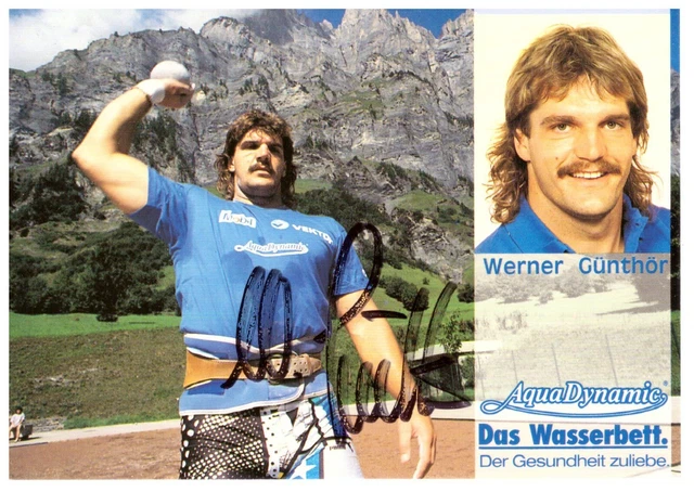 WERNER GÜNTHÖR (CH) Leichtathletik (1.WM 1987/3.OS 1988) Autogrammkarte ...