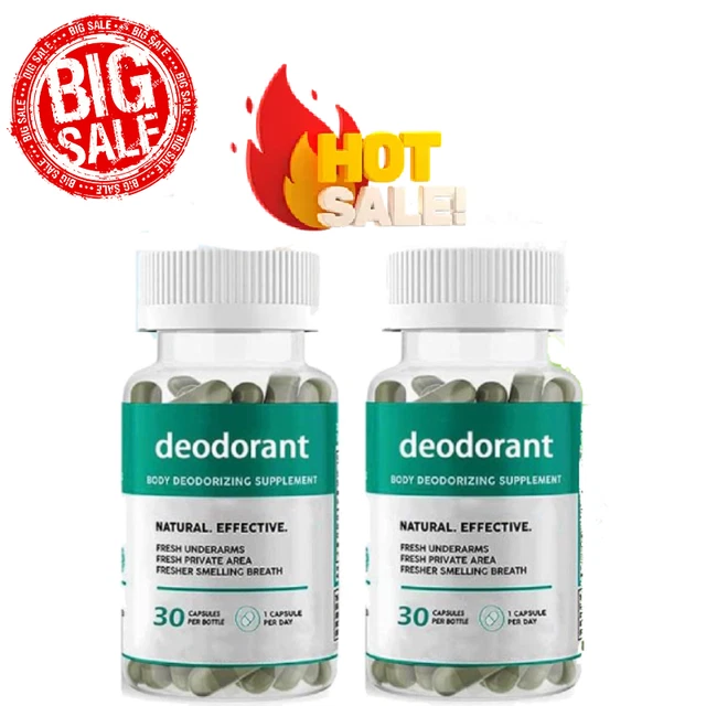 DEODORANT_CAPSULES, NATURAL BODY Odor-Remedy-Supplement, Freshens ...