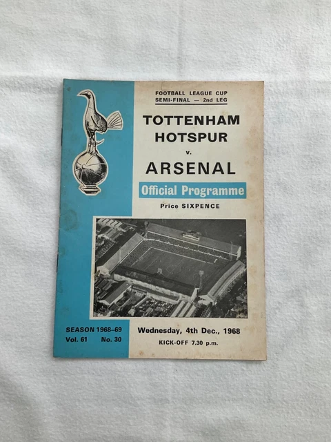 TOTTENHAM HOTSPUR F C 1968-69 Official Home Programmes X 29 And ...