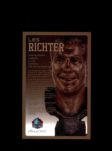 LES RICHTER NFL Football Hall Of Fame Bronze Bust Postcard Plaque #/150 ...