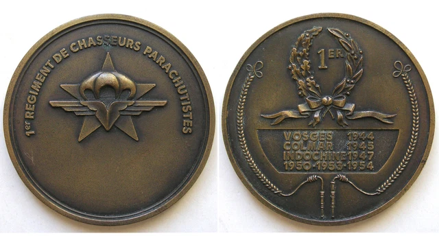 MEDAILLE DE TABLE du 1 RCP REGIMENT DE CHASSEURS PARACHUTISTES PARA TAP ...