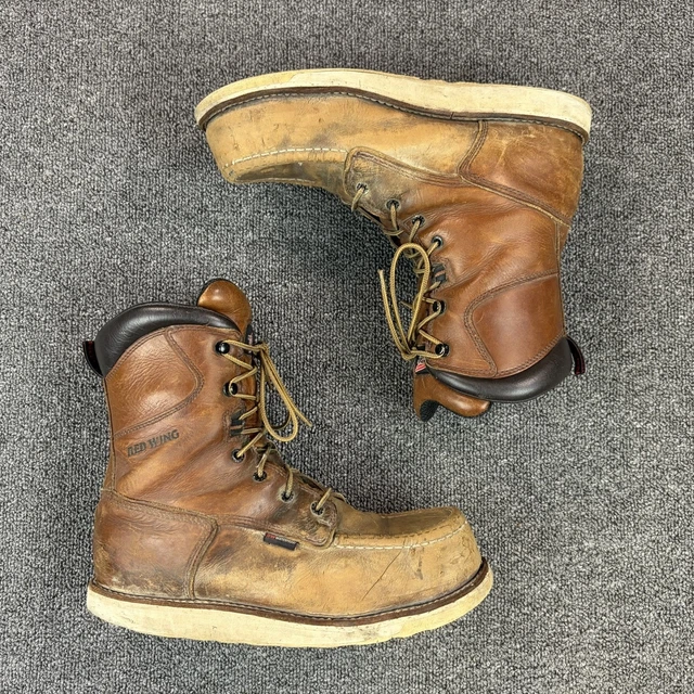 RED WING TRACTION Tred 8” 2418 Waterproof Safety Toe Lace Up Boots Mens ...