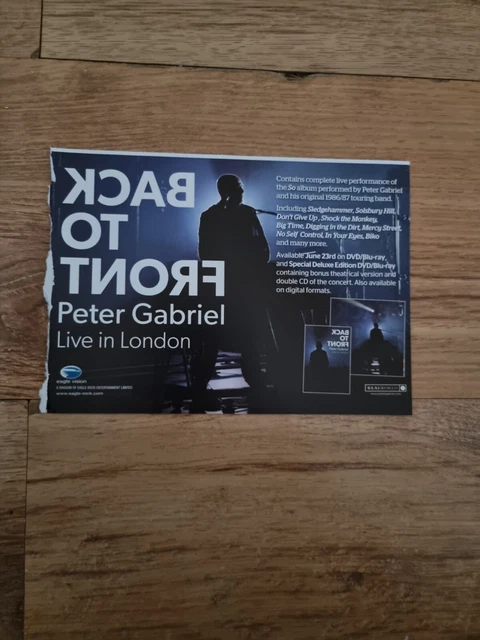 TNEWM38 ADVERT 5X8 Back To Front: Peter Gabriel Live In London EUR 7,25 ...