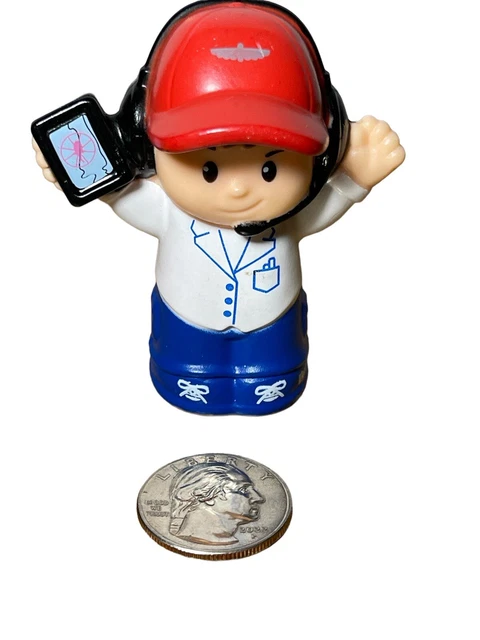 FISHER PRICE LITTLE People RACE CAR DRIVER MANAGER w/ Headset Racing ...