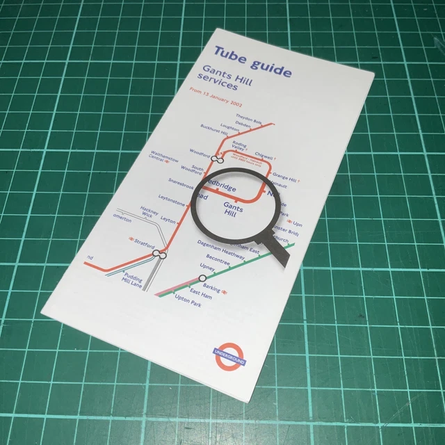 LONDON UNDERGROUND GANTS Hill Local Tube Guide January 2002 w/ Map ...