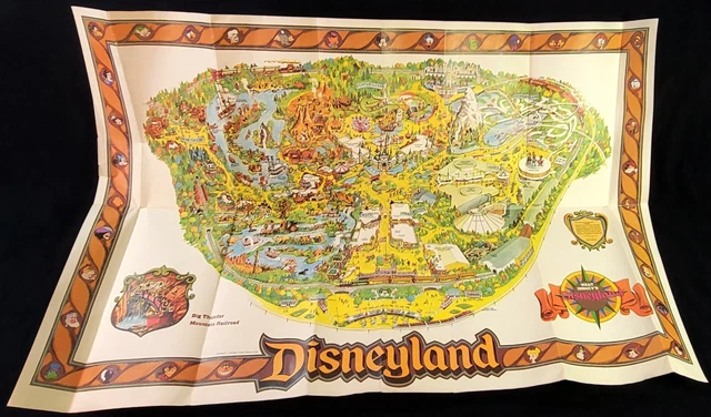 VINTAGE 1979 DISNEYLAND Park Map Poster 29.5” x 44" $89.99 - PicClick CA