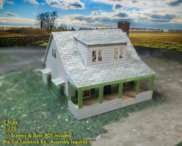 Z SCALE BUILDING - Pre-Cut Cardstock PAPER Cap Cod House Kit CCZ1 $12. ...