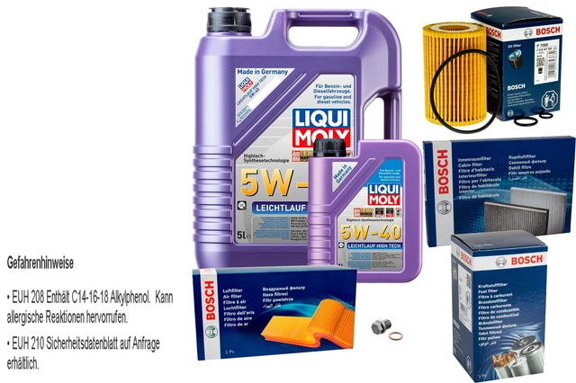 BOSCH INSPECTION SET 6l Liqui Moly Bon fonctionnement High Tech 5W-40 pour EUR 144,85 - PicClick FR