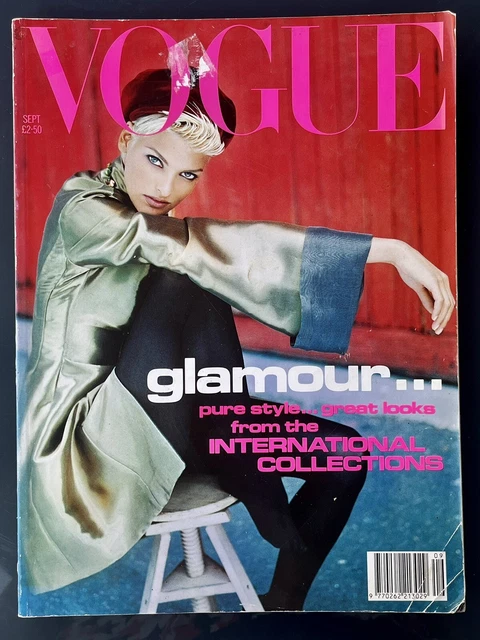 VOGUE MAGAZINE UK SEPTEMBER 1991 - LINDA EVANGELISTA - VERY RARE ...