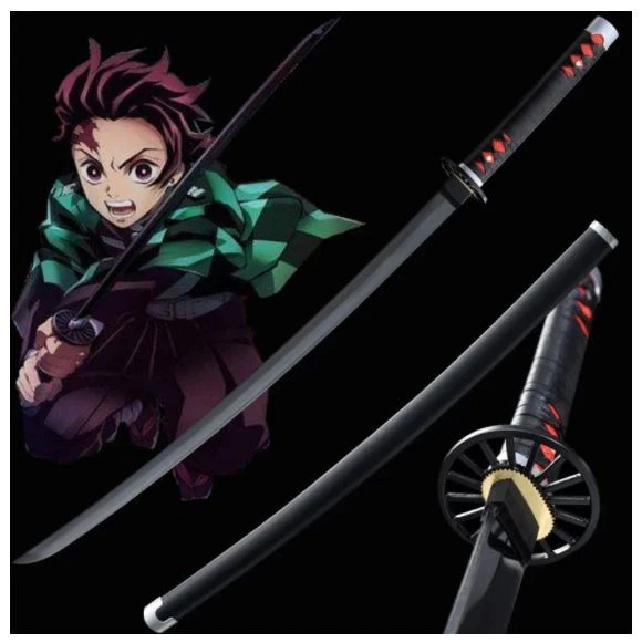 KIMETSU NO YAIBA Demon Slayer Tanjiro Kamado Nichirin Sword Costume ...