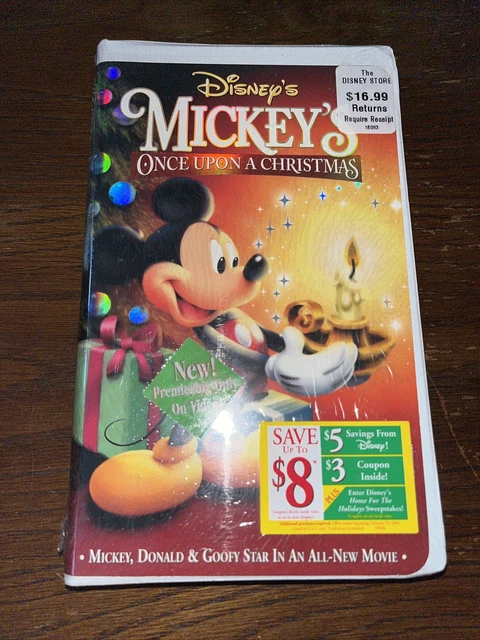 DISNEY'S MICKEY'S ONCE Upon A Christmas VHS film ruban adhésif vintage ...