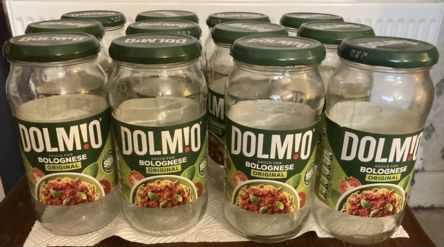 12 X DOLMIO Empty Glass Jars. Great For Arts Crafts Storage Food ...