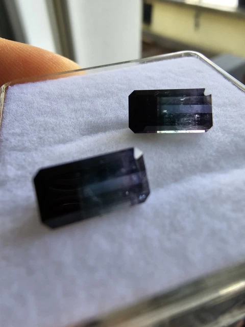 BICOLOR TURMALIN PAAR 4,4 ct – Multicolor Lila Blau – Afghanistan ...