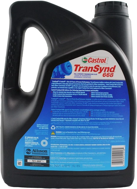 CASTROL TRANSYND 668 Allison, Oxidative Stability, Anti-wear w/ Filter ...