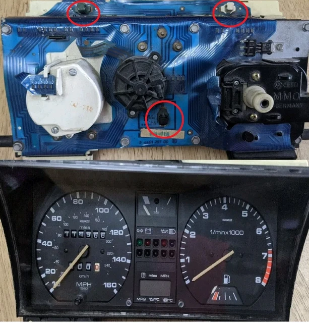 SPEEDO DASH VW Mk1 Mk2 Golf Caddy 8v 16v Gti 3x Super Bright 9 SMD LED ...