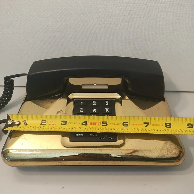 US TRON gold Tone house phone PL 7004 Tested Push Button Dial Pad ...