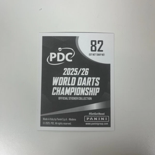 PDC WORLD CHAMPIONSHIP Darts 2025/26 Sticker No. 82 Luke Littler World ...