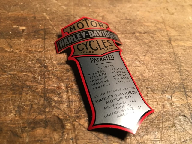 AUFKLEBER ORIG. HARLEY® Springer Gabel Patent Emblem Logo Patentzeichen ...