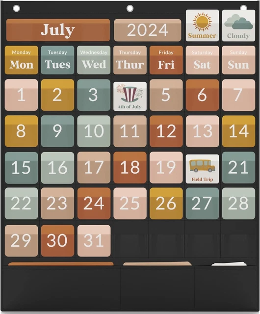 THE ULTIMATE CLASSROOM Calendar Pocket Chart for Kids - Simplified ...