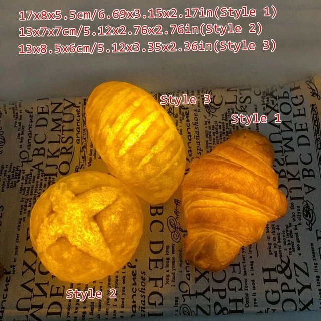SHOP WARM LIGHT Bread Light Night Light Croissant Bread Lamp LED Bread ...