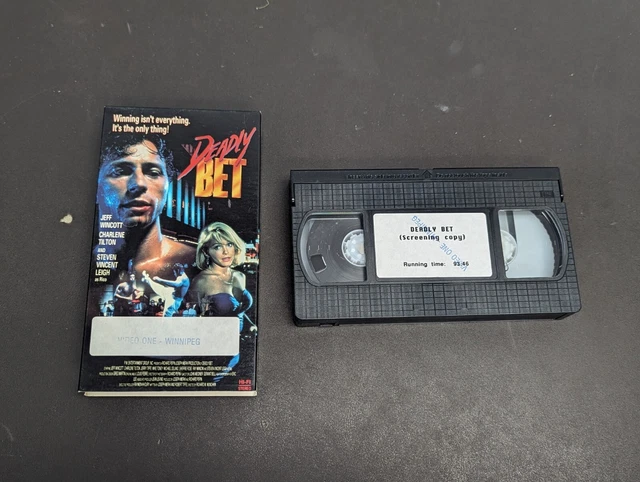 DEADLY BET COLUMBIA Tri Star VHS Screener Copy Jeff Wincott Charlene ...