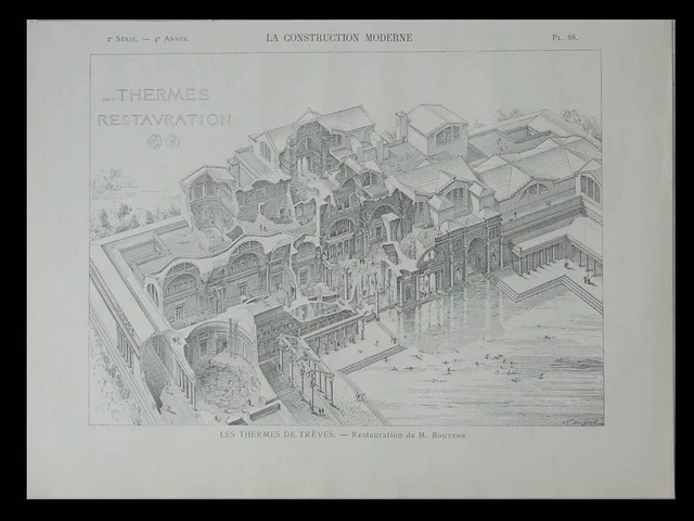 THERMES DE TREVES - 1899 - Planche Architecture - Trier EUR 22,90 ...