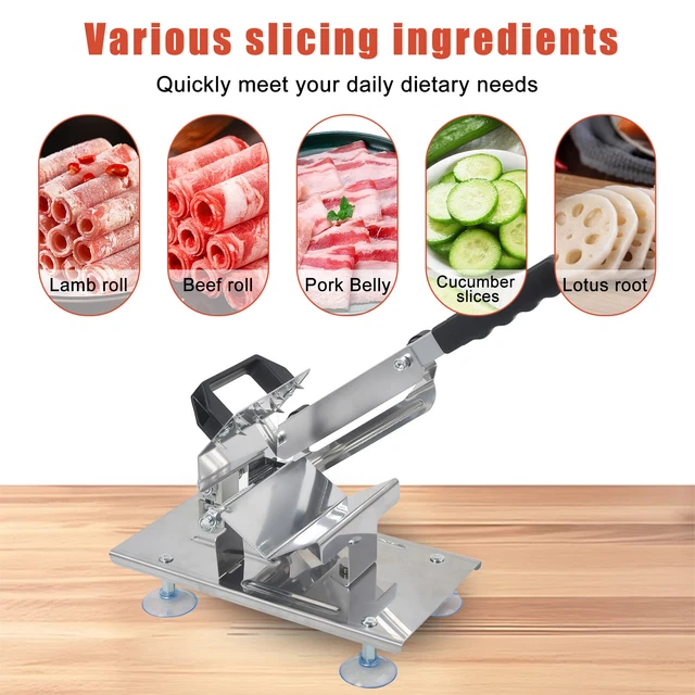 MANUAL MEAT CUTTER Frozen Beef Lamb Mutton Roll Food Sheet Slicer ...