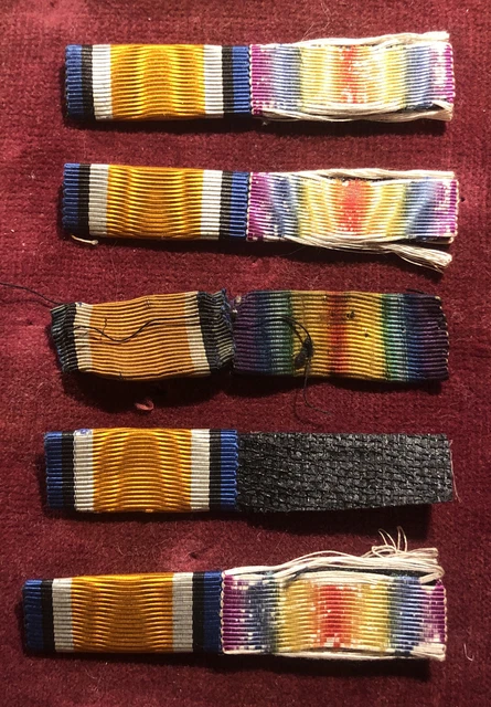 WW1 BRITISH MEDAL Ribbons Victory & War Medals Full Size Army Military ...