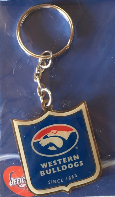 AFL WESTERN BULLDOGS Metal KEYRING KEY Ring CHAIN OFFICIAL LOGO ...