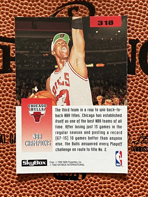 1992-93 SKYBOX NBA Finals Michael Jordan on Back #318 Insert Bulls EUR ...