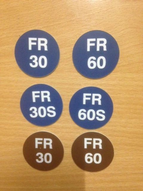 FIRE RATING INDICATOR disc Plastic FR30 FR60 FR30S FR60S HTM 58 Sign HTM58 NHS £6.25 - PicClick UK