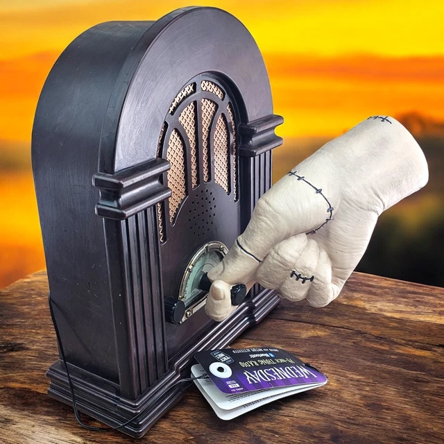 ADDAMS FAMILY WEDNESDAY Thing Radio Tabletop Animatronic Bluetooth ...