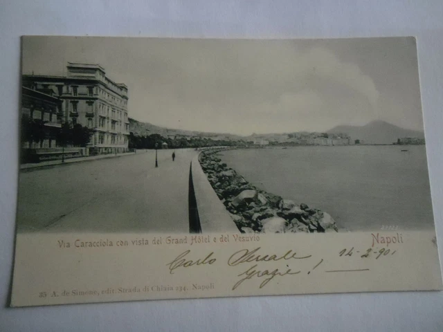 NAPOLI VIA CARACCIOLO with View of the Grand Hotel and Vesuvius ...